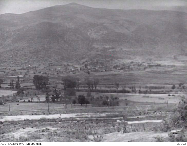 PINIOS GORGE, GREECE. 1945-04-20. PANORAMIC VIEW FROM NORTH TO SOUTH ...