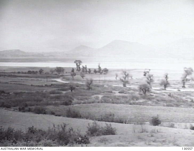 PINIOS GORGE, GREECE. 1945-04-20. PANORAMIC VIEW FROM NORTH TO SOUTH ...