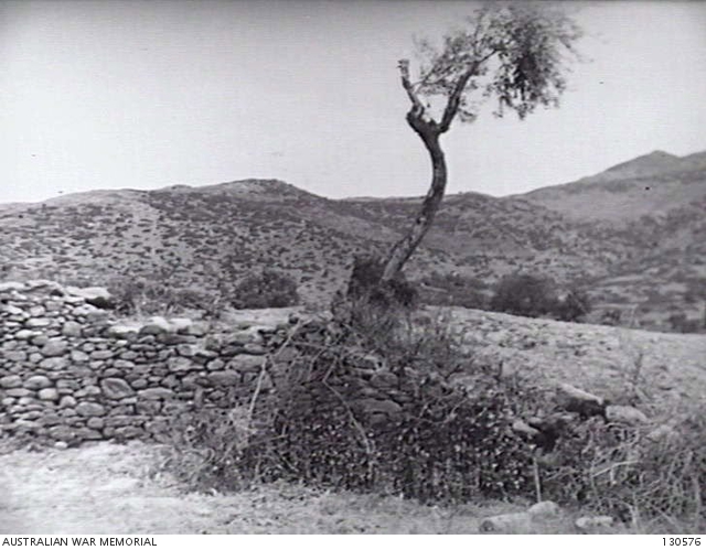 PINIOS GORGE, GREECE. 1945-04-22. VIEW OF THE TERRAIN FROM THE ROAD ...