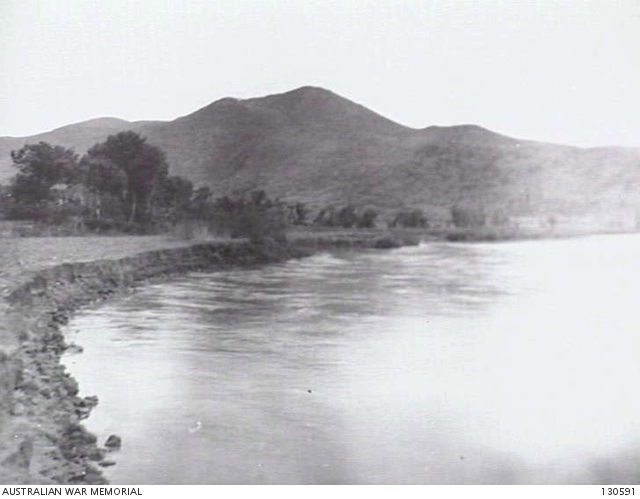 PINIOS RIVER, GREECE. 1945-04-22. LOOKING ALONG THE RIVER FROM 2/3RD ...