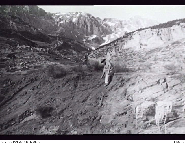 DELPHI, GREECE. 1945-05-02. RUGGED MOUNTAINS IN DELPHI PASS ...