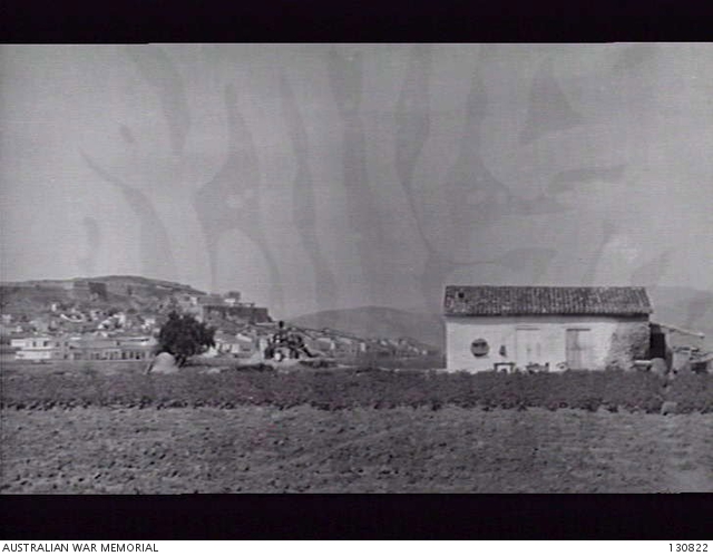 NAVPLION, GREECE. 1945-05-13. THE TOWN, SPREADING UP THE SLOPE FROM THE ...
