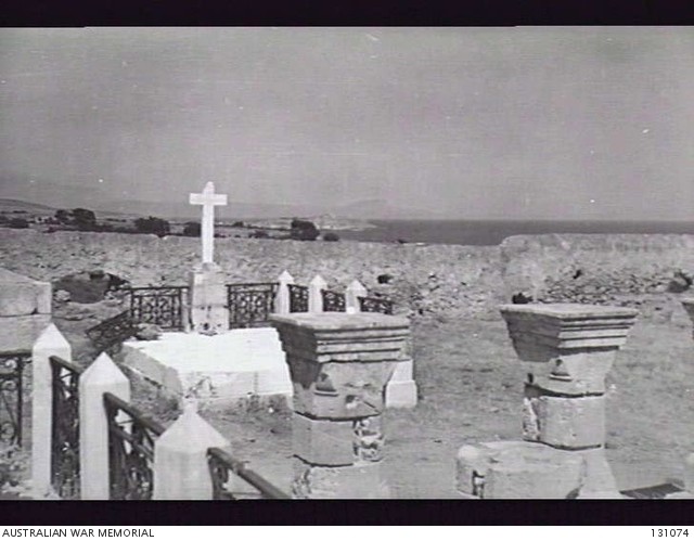 CRETE. 1945-06-17. DISTANT VIEW OF RETIMO (RETHYMNON) FROM ST GEORGE'S ...