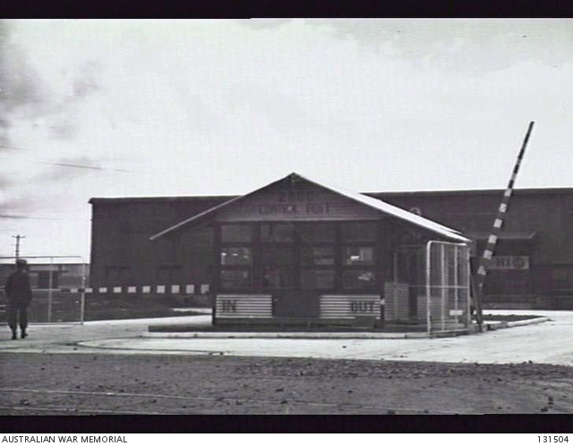 BROADMEADOWS, VIC. 1946-09-24. THE CONTROL (GUARD) POST AT 2 AUSTRALIAN ...