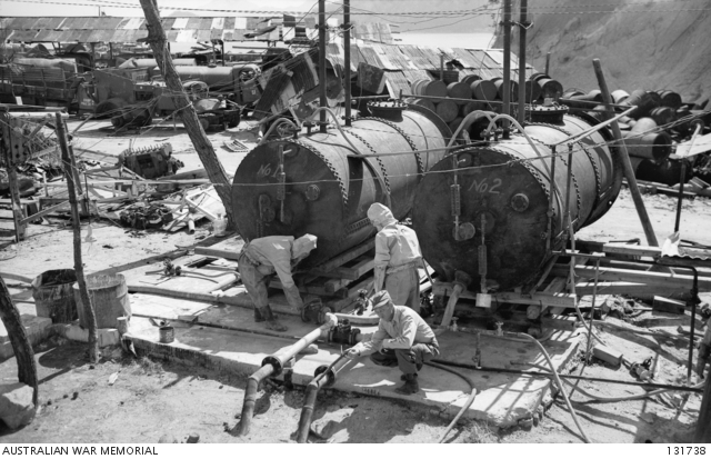 OKUNOSHIMA, JAPAN. 1946-08-03. THESE TANKS, EACH HOLDING 5 TONS, ARE ...