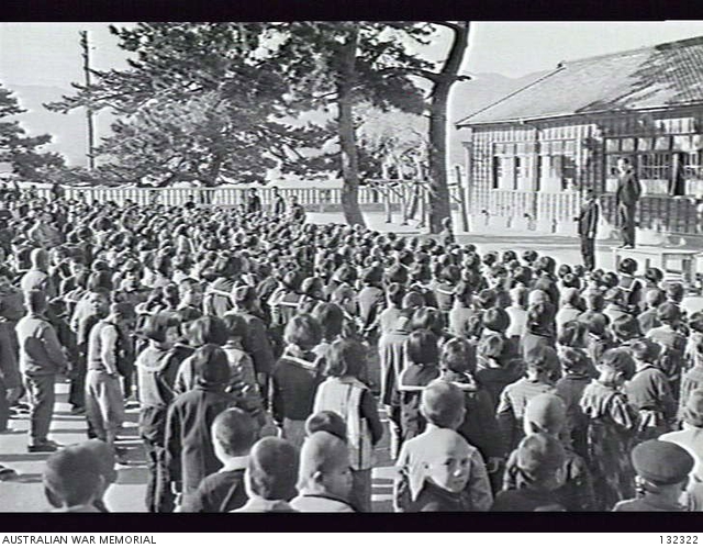 ITSUKUSHIMA, JAPAN. 1946-12-20. THE PRINCIPAL OF THE MIYAJIMA SCHOOL ...