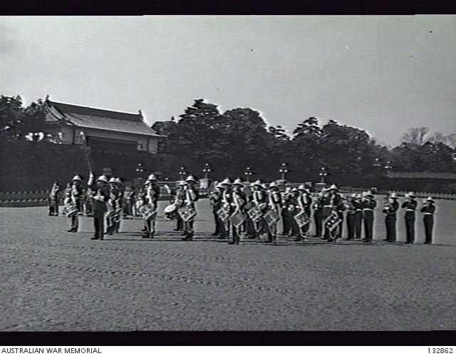 TOKYO, JAPAN. 1947-02-04. THE 66TH INFANTRY BRIGADE REGIMENTAL BAND ...