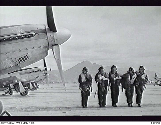 BOFU, JAPAN. 1947-07-15. PILOTS FROM 76 SQUADRON, 81ST FIGHTER WING ...