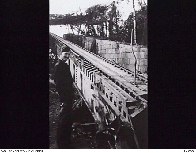 FRANCE. 1944. CLOSE VIEW OF LAUNCHING RAMP FOR A FLYING BOMB SHOWING ...