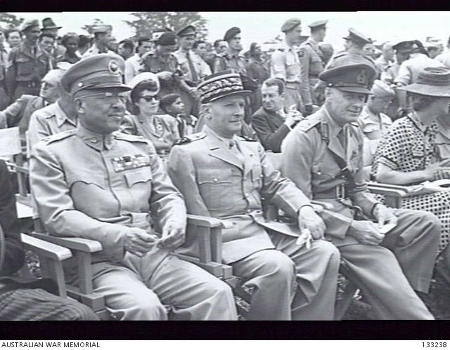 TOKYO, JAPAN 1947. LEFT TO RIGHT: MAJOR GENERAL CHEN, CHINESE ...