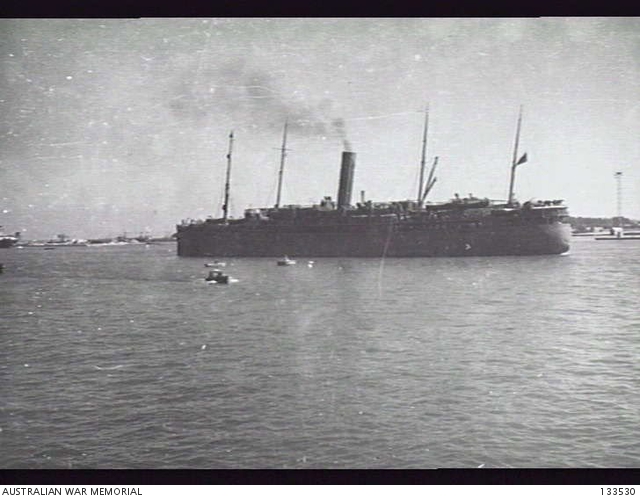 PORT SAID, EGYPT. 1940-02. TROOPSHIP LANCASHIRE ARRIVING IN PORT ...
