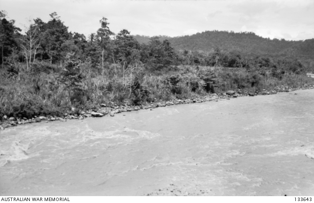 LAE, NEW GUINEA. 1946-01-28. THE BANK OF THE BUSU RIVER. JOINS ...