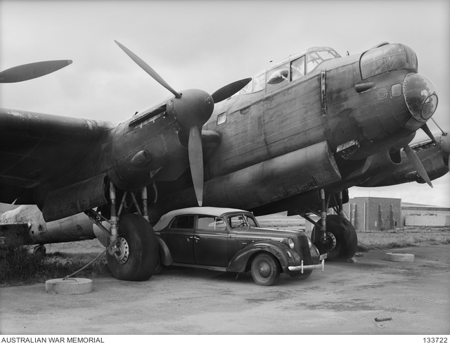 460 squadron Lancaster bomber "G" for George, at Fairbairn airfield ...