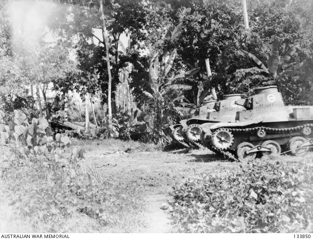 SARMI, DUTCH NEW GUINEA. C.1945-09. JAPANESE TYPE 95 HA-GO LIGHT TANKS ...