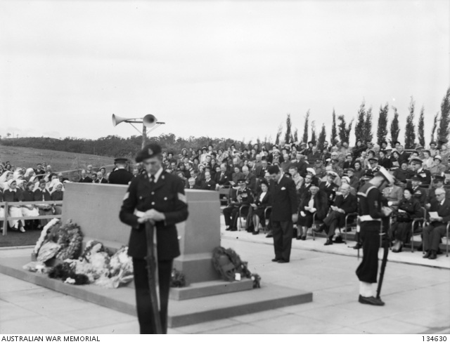 CANBERRA, ACT. 1952-04-25. SOME OF THE OFFICIAL GUESTS, WITH THE ...
