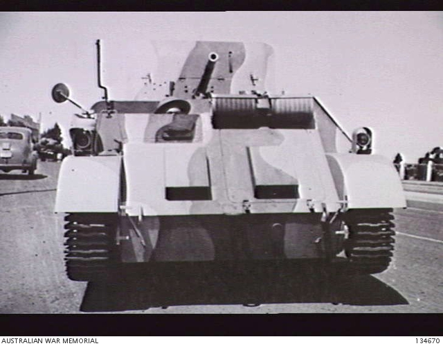 CARRIER, TWO POUNDER, ANTI-TANK. FORWARD VIEW. THIS VEHICLE, ONE OF 204 ...