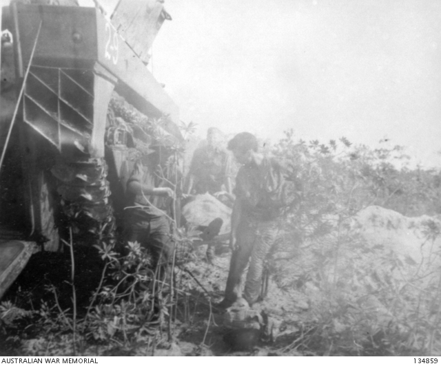 Muara Island, Brunei Bay. Troops of 20th Brigade, 9th Division, after ...