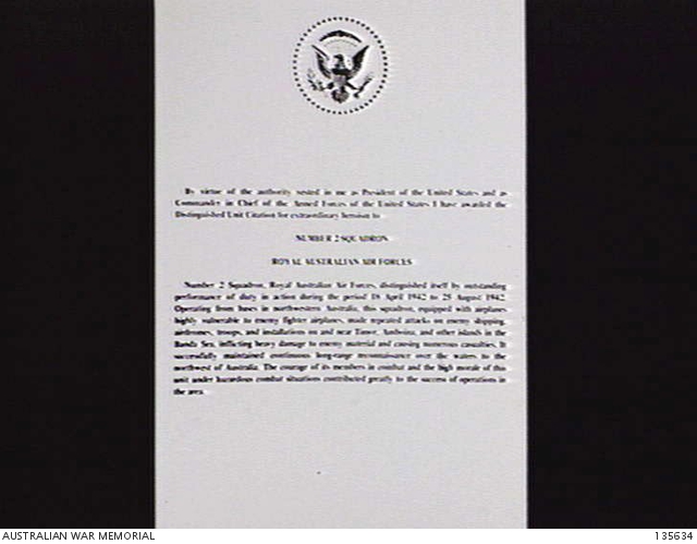 CANBERRA, ACT. AT THE AUSTRALIAN WAR MEMORIAL, THE DISTINGUISHED UNIT ...