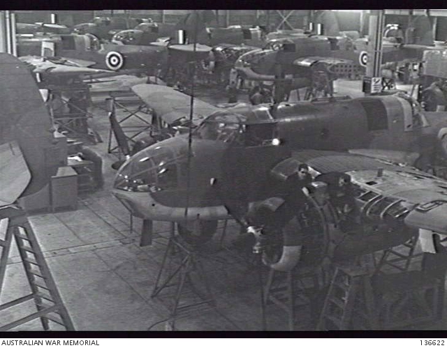 MELBOURNE, VIC. 1942-06-26. ONE OF THE BEAUFORT BOMBER ASSEMBLY LINES ...
