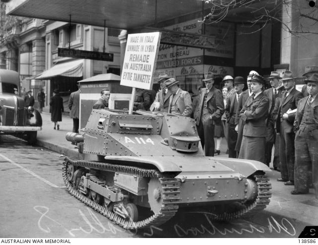 Melbourne, Vic. 1943-04-14. A reconditioned Italian two man Carro ...