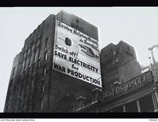 Melbourne, Vic. 1943-06-10. One of the many signs erected throughout ...