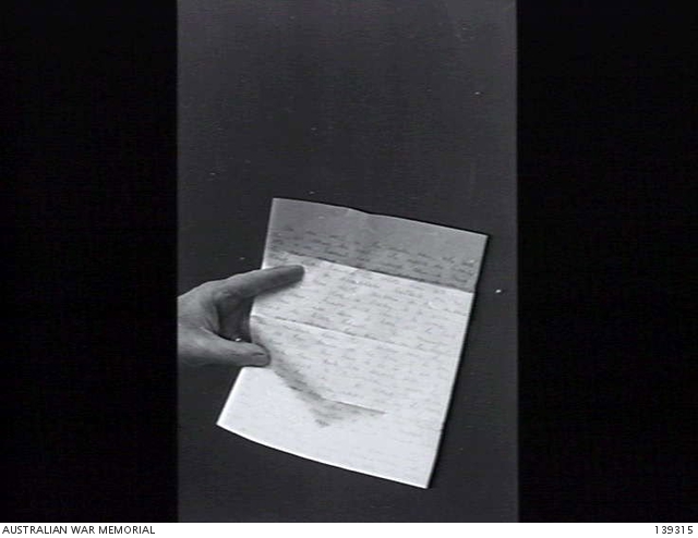 MELBOURNE, VIC. 1943-07-14. A PAGE OF AN INDISCREET LETTER BEFORE ...