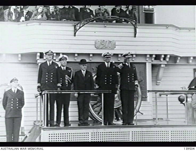 HMAS CERBERUS, FLINDERS NAVAL DEPOT, VIC. 1943-08-26. THE QUARTER DECK ...