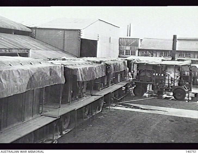 Melbourne, Vic. 1944-04-13. A mobile Army hospital laundry assembled ...