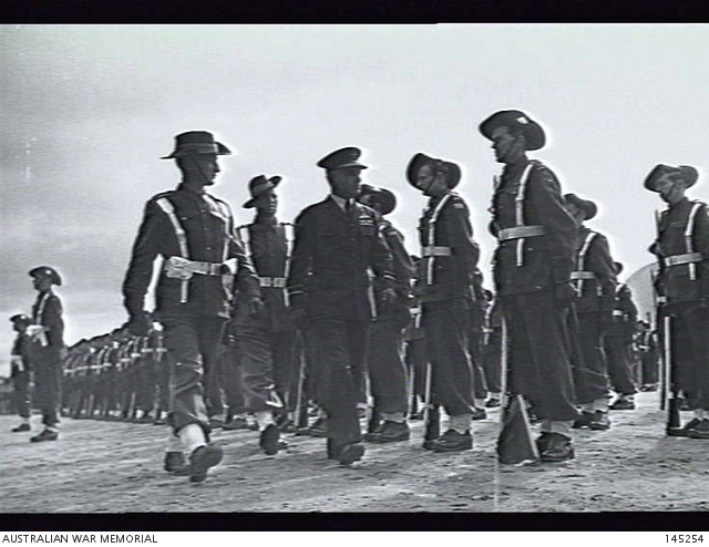 Hiro, Japan. 1948-01-26. An inspection of BCOF Signals Regiment was ...