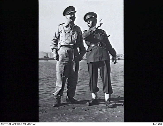 Kure, Japan. 1946. Major J. F. Reed (right) Officer Commanding ...