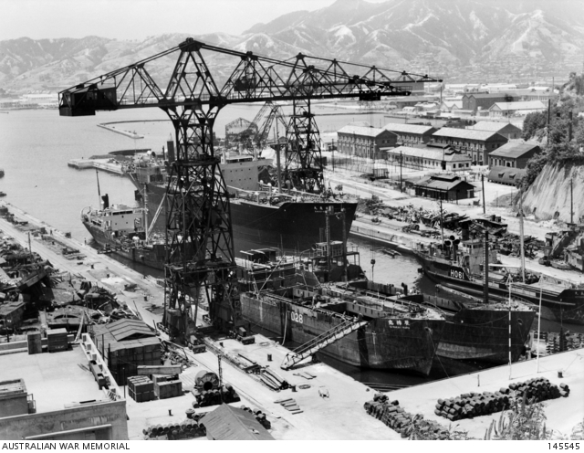 Kure, Japan. 1948-07-01. A dock where former Japanese ships will be ...