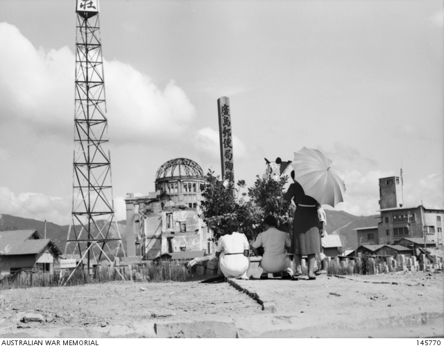 Hiroshima, Japan. 1948-08-06. At the centre of the impact when the atom ...