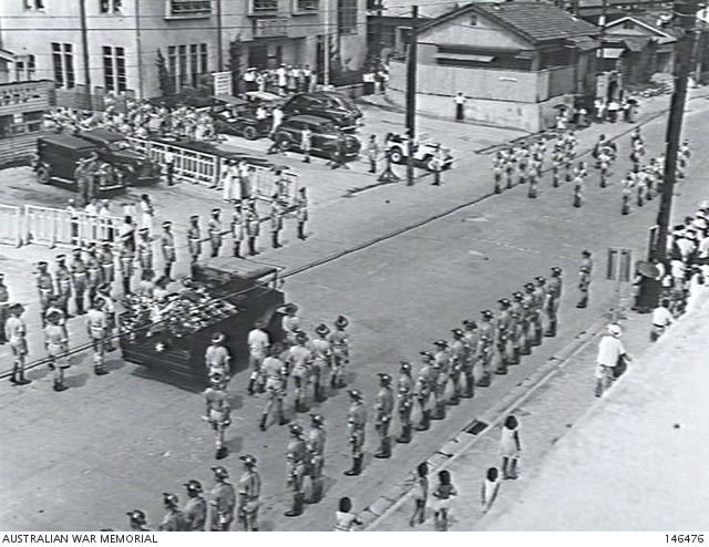 Kure, Japan. 1950-07-31. The vehicle carrying the body of the late ...