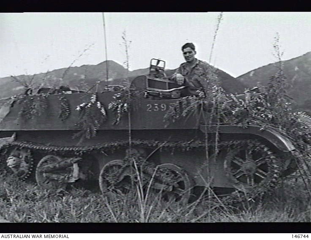Haramura, Japan. 1950-09-15. 5/1056 Private W. Mackay, driver of a Bren ...