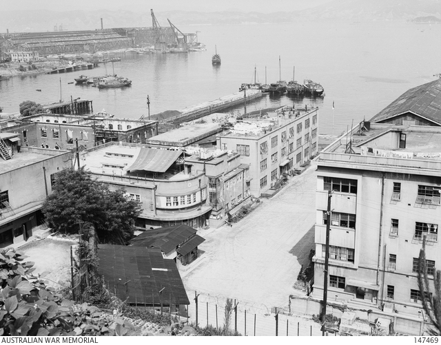 Kure, Japan. 1951. Elevated view of Headquarters, Base Ordnance Depot ...