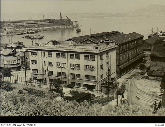 Kure, Japan. 1951. Elevated view of Headquarters, Base Ordnance Depot ...