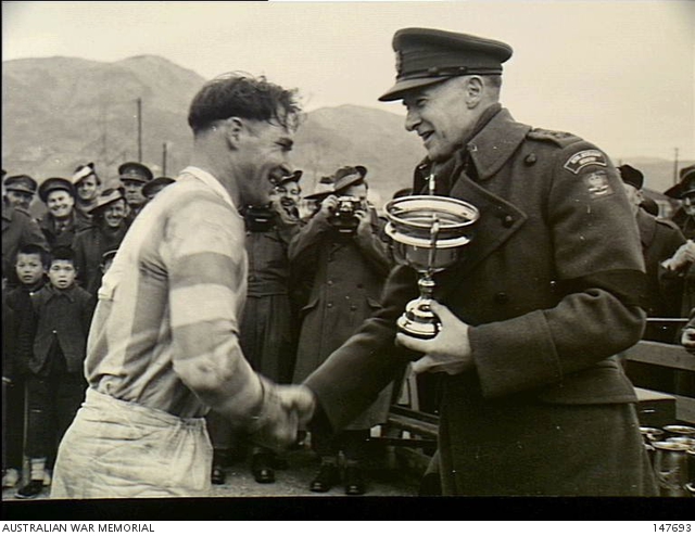 Kure, Japan. 1952-02-23. 2/2769 Sergeant W. G. Watts, captain of the ...