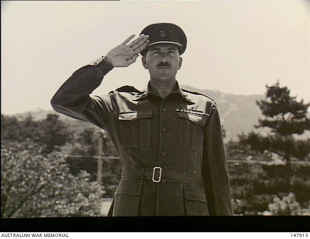 Kure, Japan. 1952-06-05. Portrait of Brigadier R. H. Batten, In-Charge ...