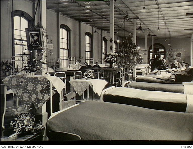 Kure, Japan. 1952-12-25. Interior of the Australian Ward 4 at the ...