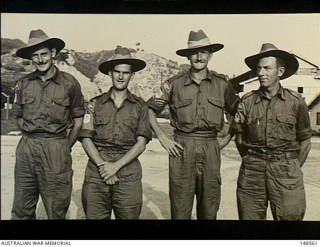 Hiro, Japan. 1953-08-07. Four Australian former prisoners-of-war (POWs ...