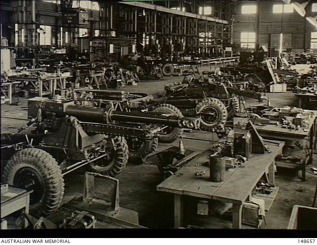 Kure, Japan. 1953-09. Interior of a Gun shop prior to re-organisation ...
