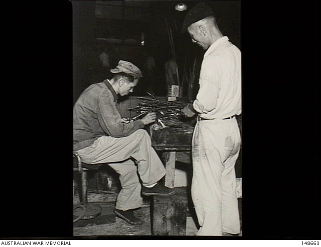 Kure, Japan. 1953-09. Japanese civilian employees in the oxywelding ...