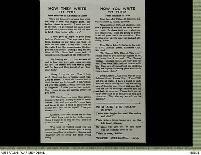 Hiro, Japan. 1953-07. Copy of a captured Chinese propaganda pamphlet or ...