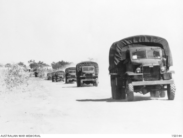 Northern Territory, Australia. July 1942. A convoy of trucks from the ...