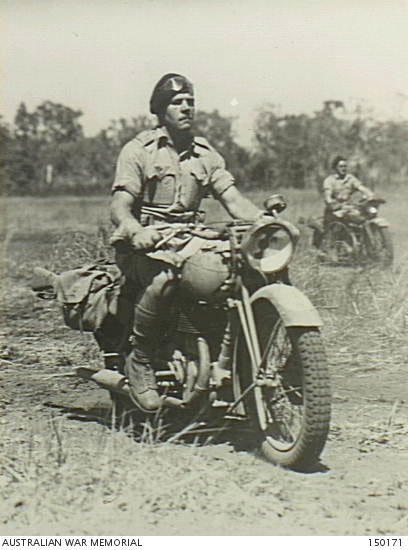 Darwin, Northern Territory. August 1942. This motor cycle rider was ...