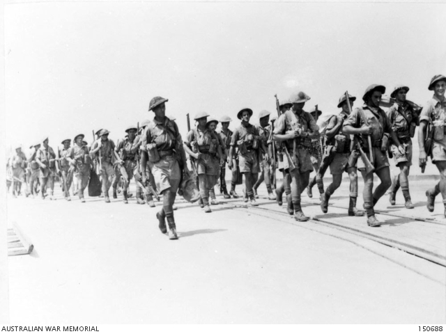 Darwin, NT. October 1942. Australian troops march to the wharves for ...