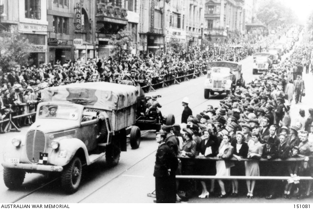 Melbourne, Vic. 13 November 1942. A panoramic view east along Collins ...