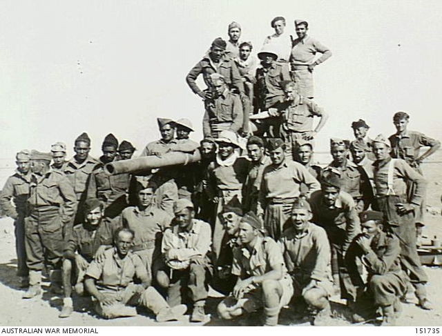 Near Derna, Libya. Fighting French troops with a captured enemy gun ...