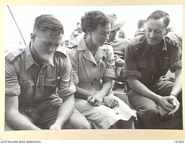 AT SEA ABOARD POW EVACUATION SHIP CIRCASSIA, 1945. RED CROSS WORKER ...
