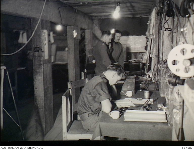 Majon'ni, Korea. 1953-05-28. Interior of the Command Post at 2nd ...